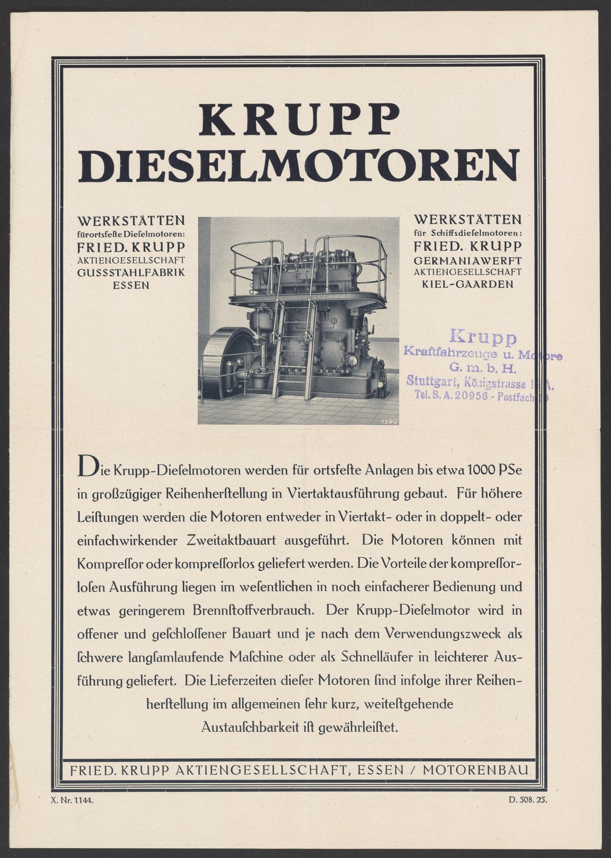 Krupp Dieselmotoren - Science History Institute Digital Collections