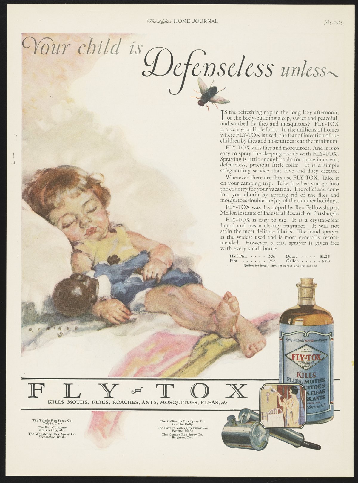 Your child is defenseless unless Fly-Tox kills moths, flies, roaches ...