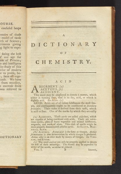 A Dictionary of Chemistry, Vol. I - Science History Institute Digital ...