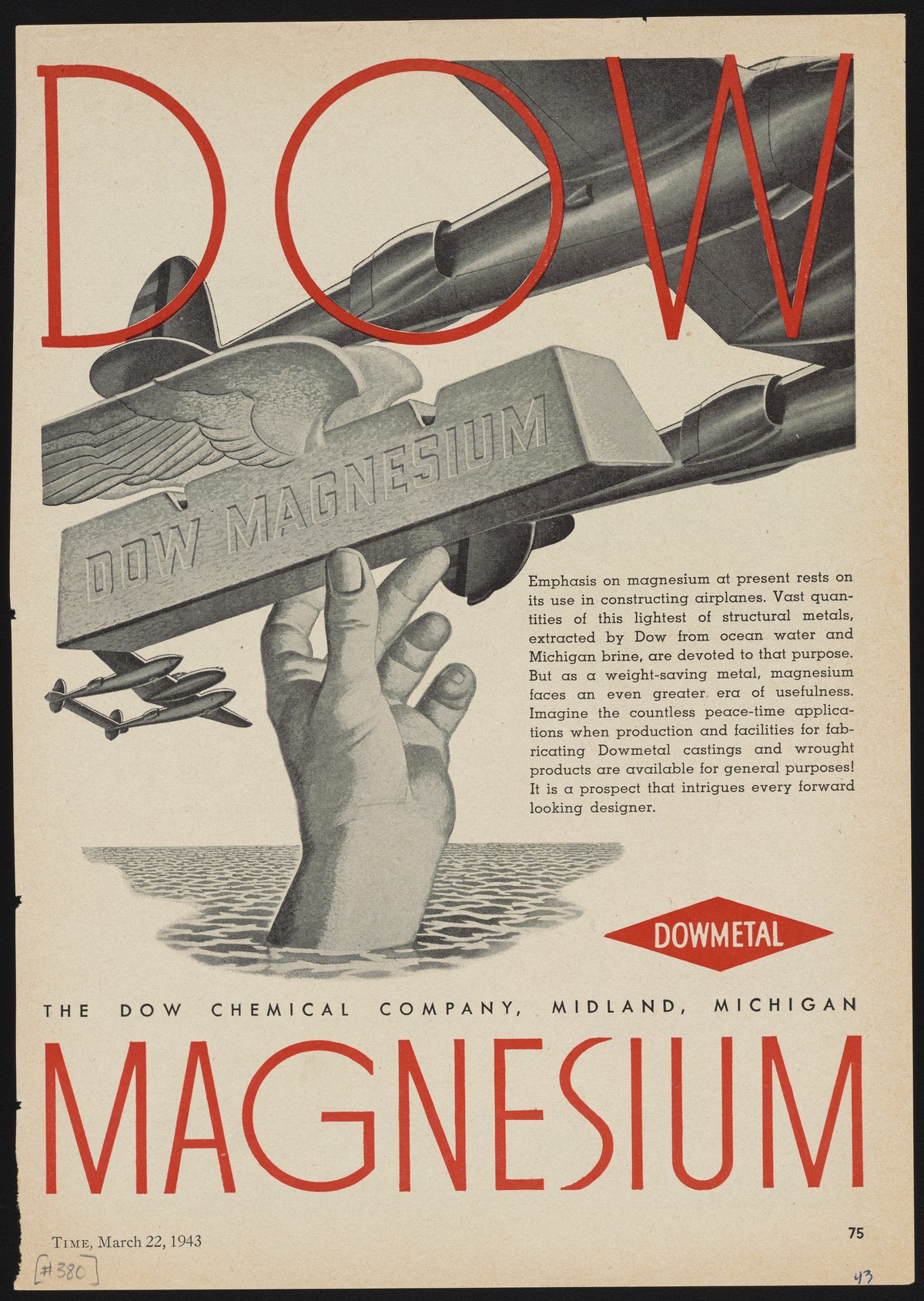 Advertisement for Dowmetal Magnesium - Science History Institute ...