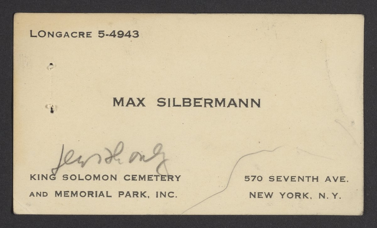 Max Silbermann's business card - Science History Institute Digital ...