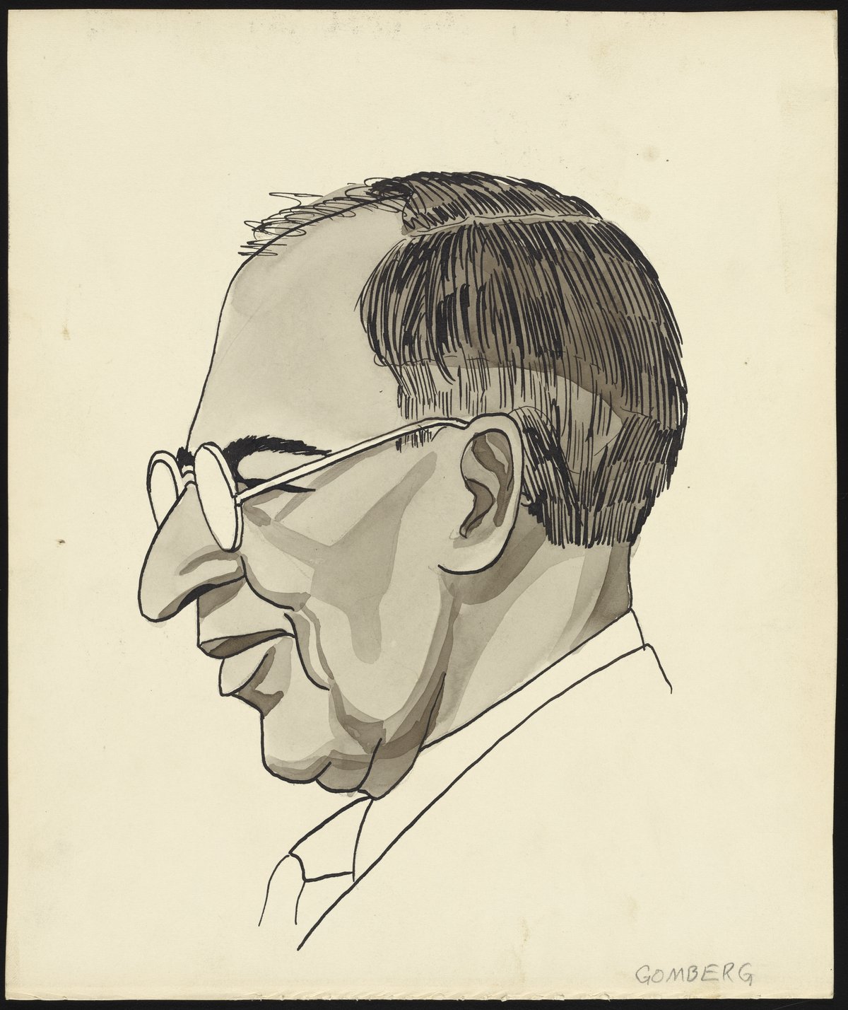 Caricature of Moses Gomberg (1866-1947) - Science History Institute ...