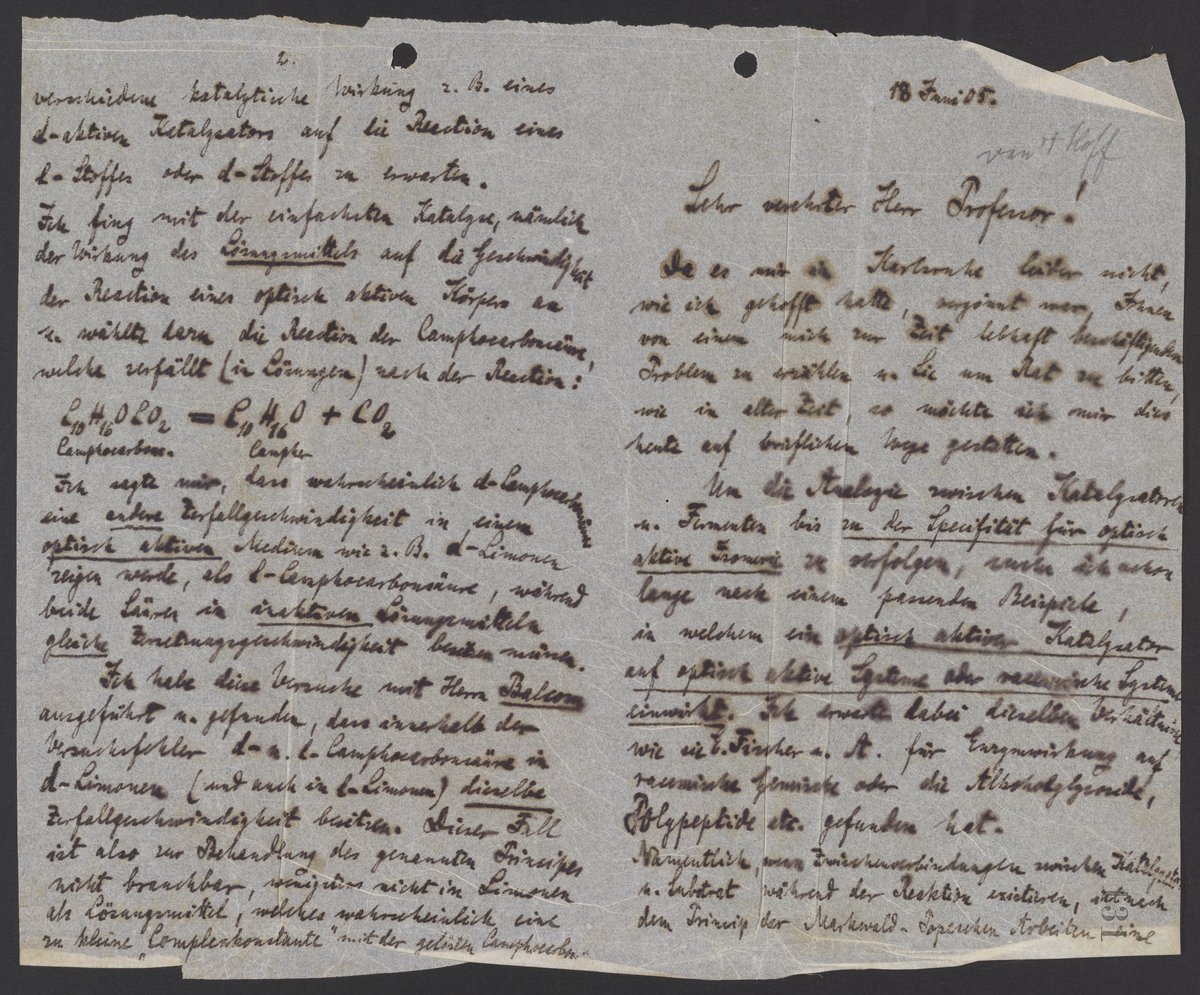 Letter from Georg Bredig to Jacobus Henricus van't Hoff, June 1905 ...