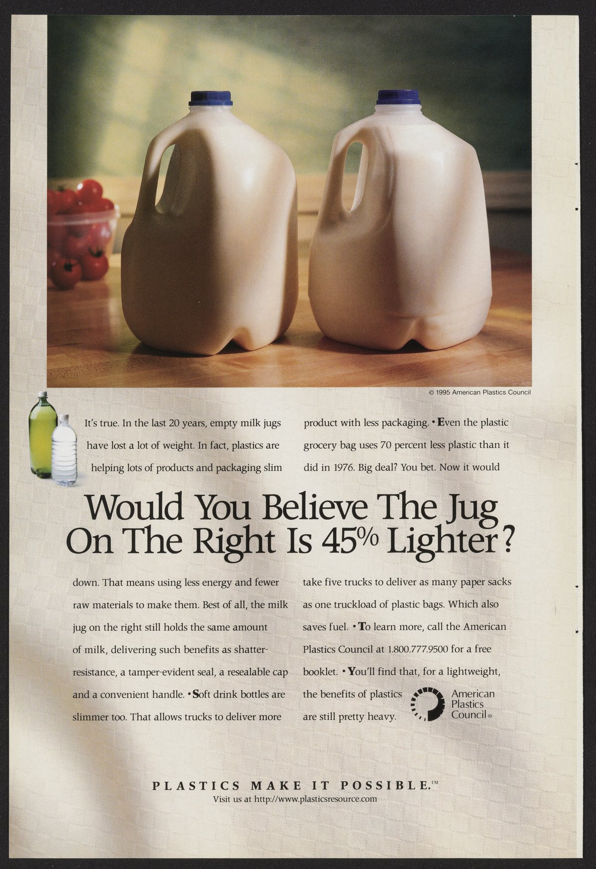 Plastics Make It Possible advertisement, 1995 - Science History ...