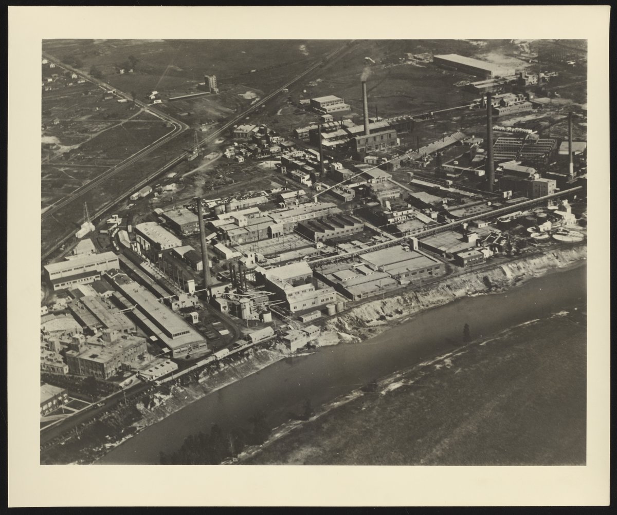 Aerial view of Dow Chemical Company facilities - Science History ...