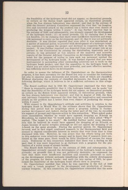 In the Matter of J. Robert Oppenheimer: Texts of Principal Documents ...