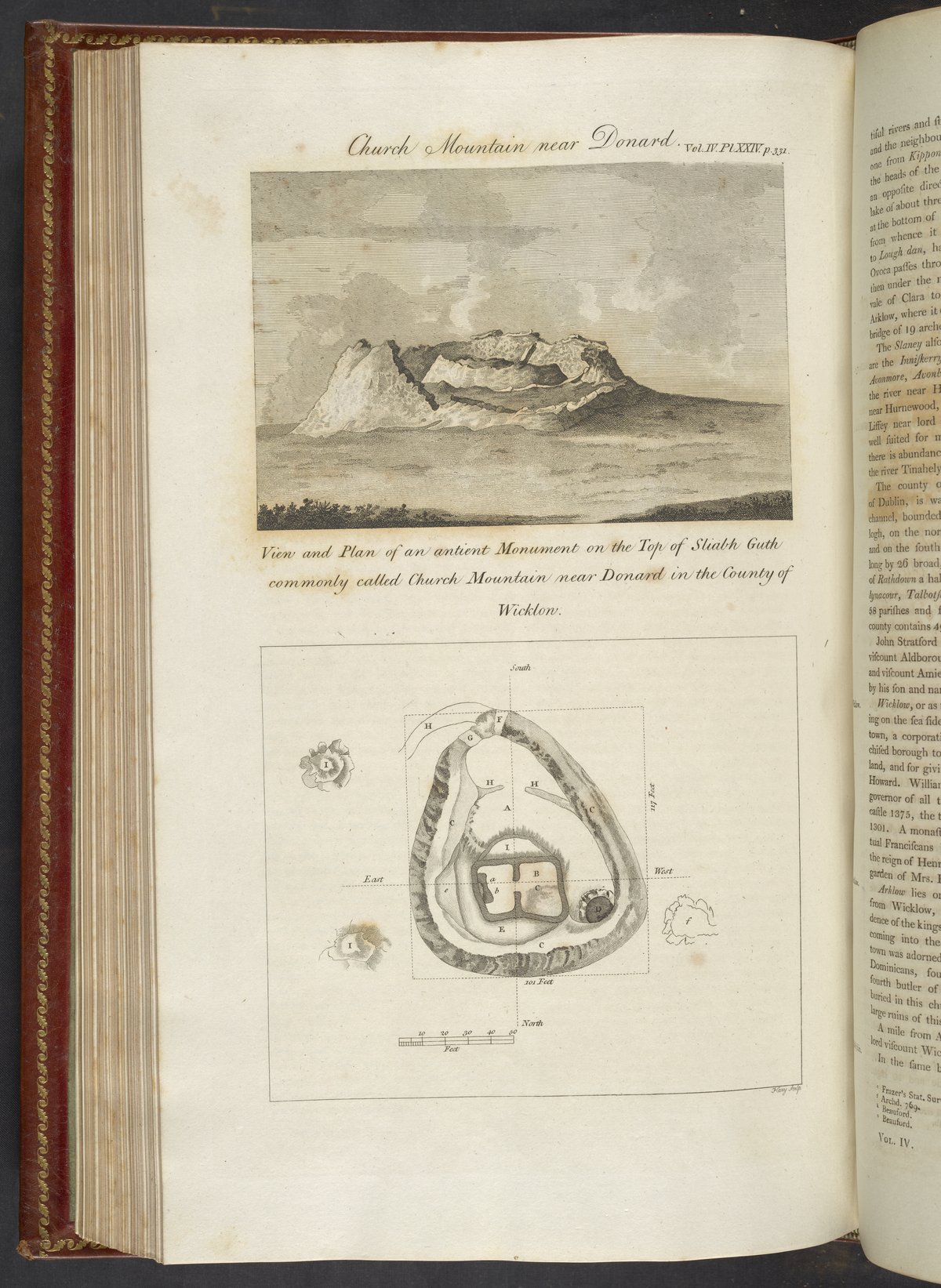 View and Plan of an Ancient Monument on the Top of Sliabh Guth Commonly ...