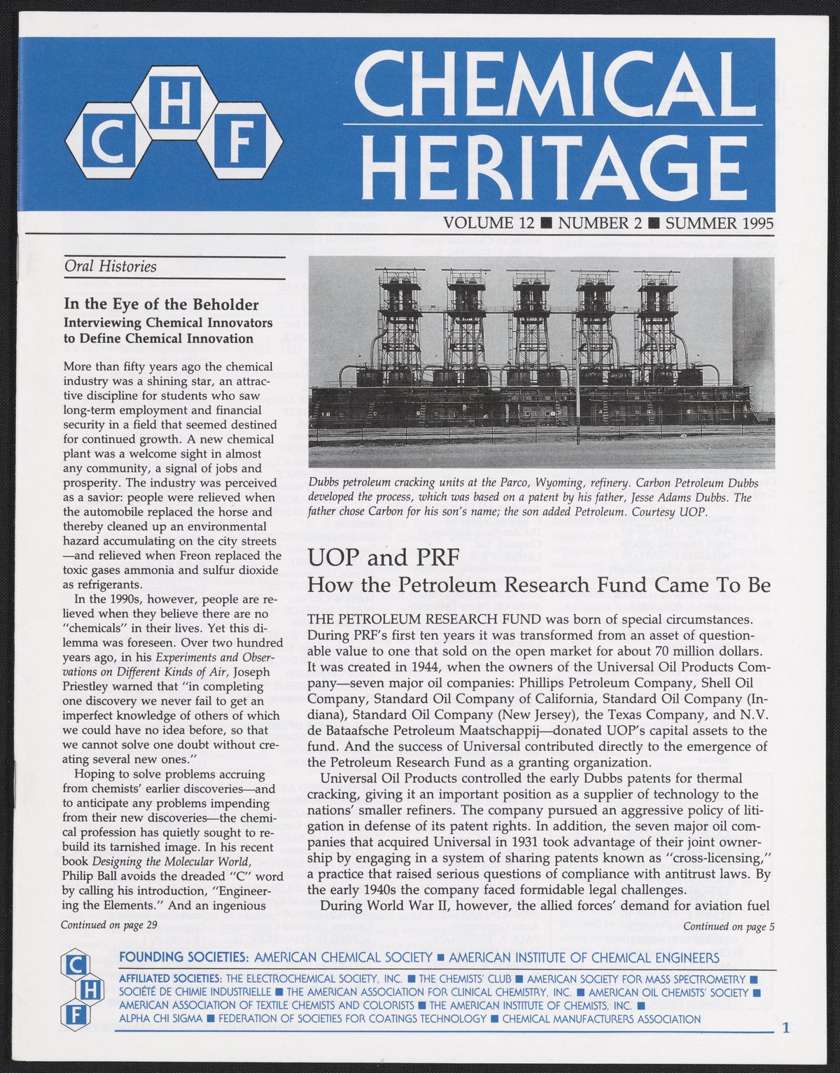 Chemical Heritage, Volume 12 Number 2 - Science History Institute ...