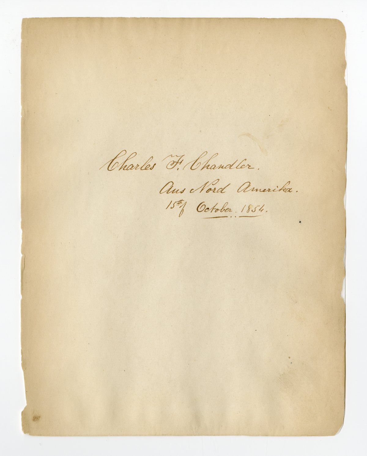 Charles F. Chandler notebook Aus Nord Amerika - Science History ...