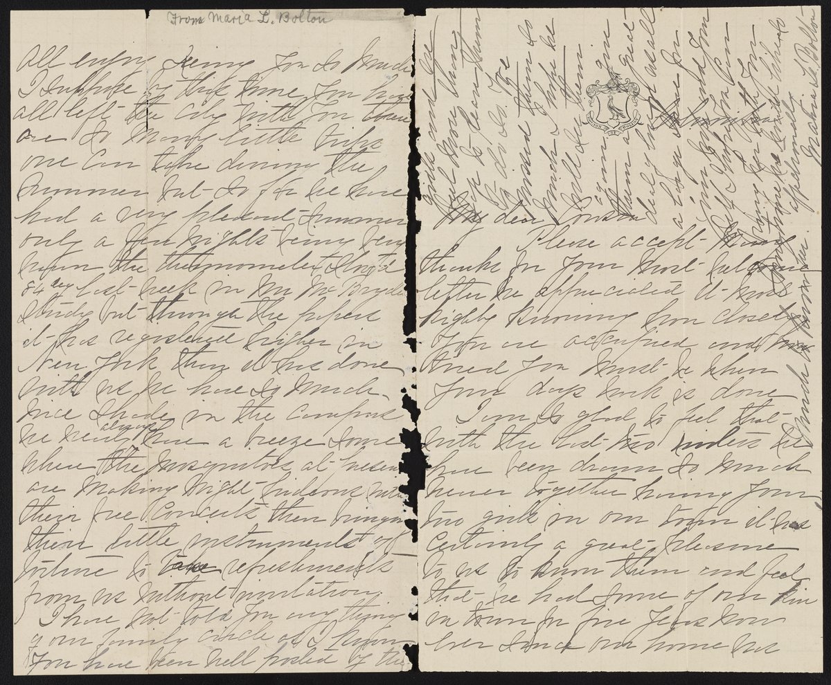Letter from Maria L. Bolton to James Curtis Booth - Science History ...