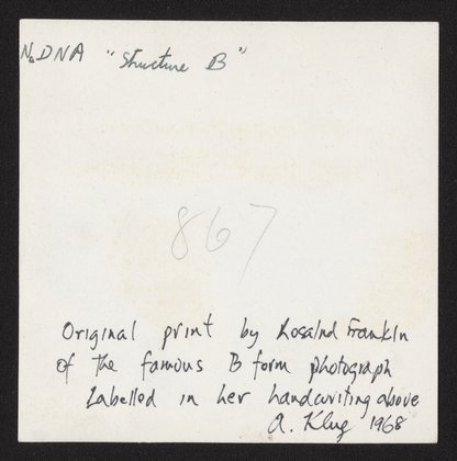 DNA X-ray diffraction image known as Photo 51, Annotated by Rosalind ...