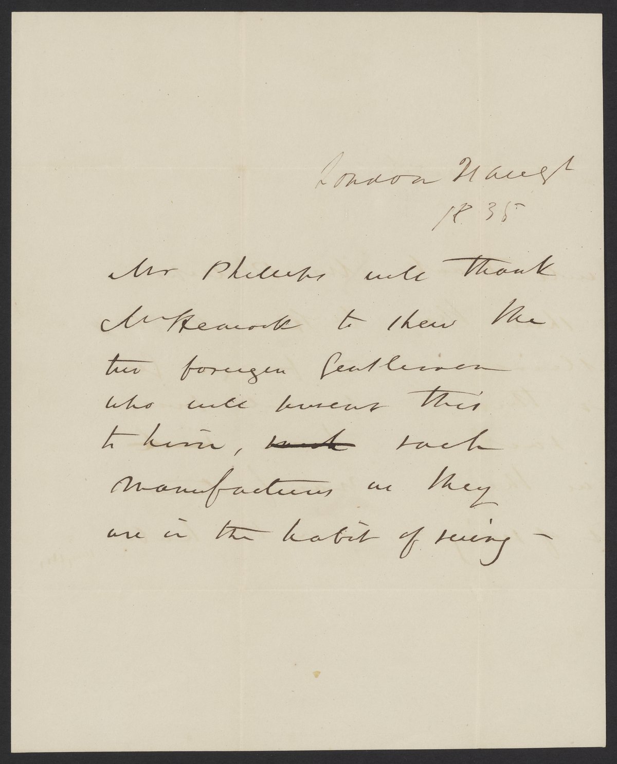 Letter from Professor Phillips to Mr. Heacock - Science History ...
