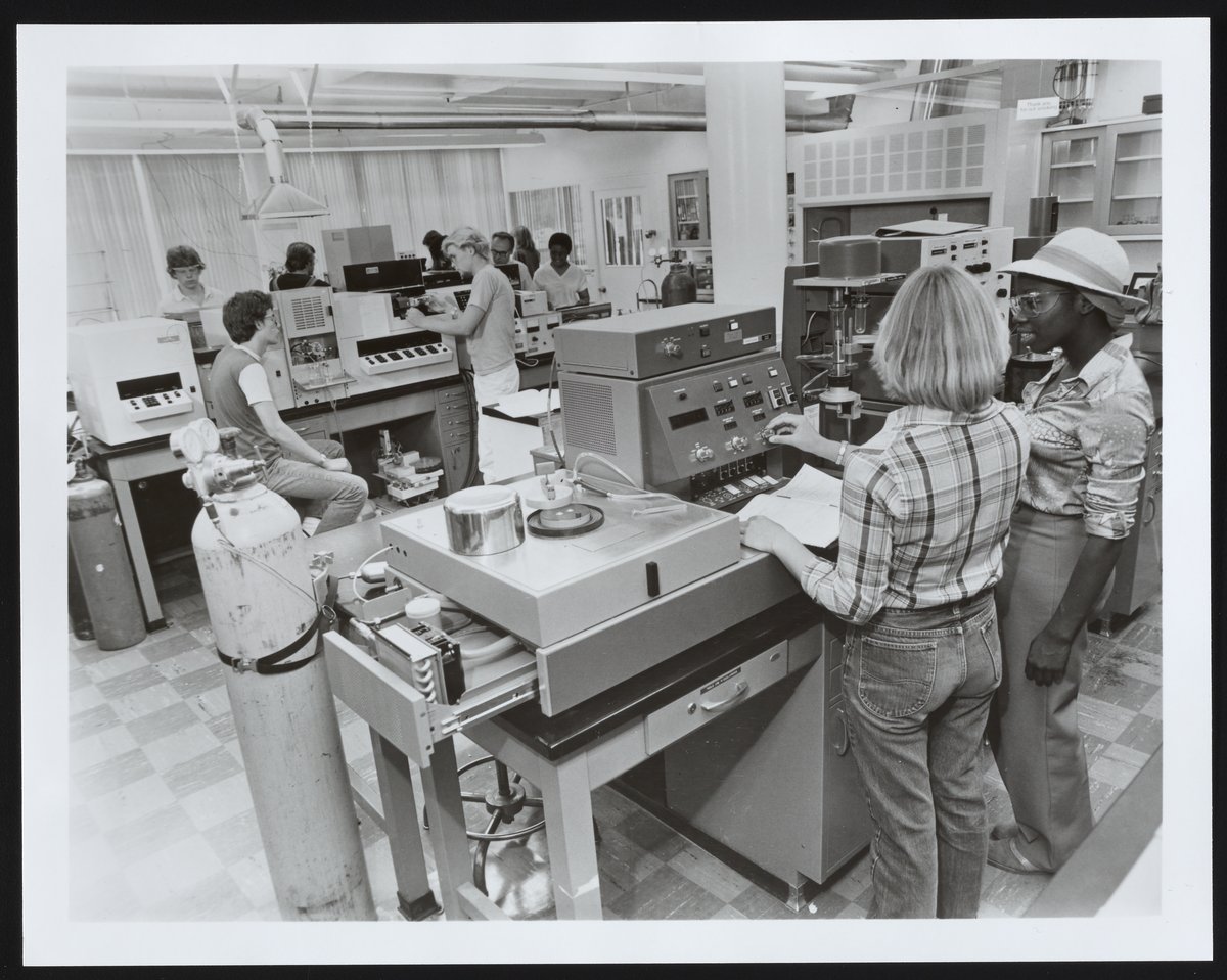 Perkin-Elmer instruments in use at Broome Community College laboratory ...