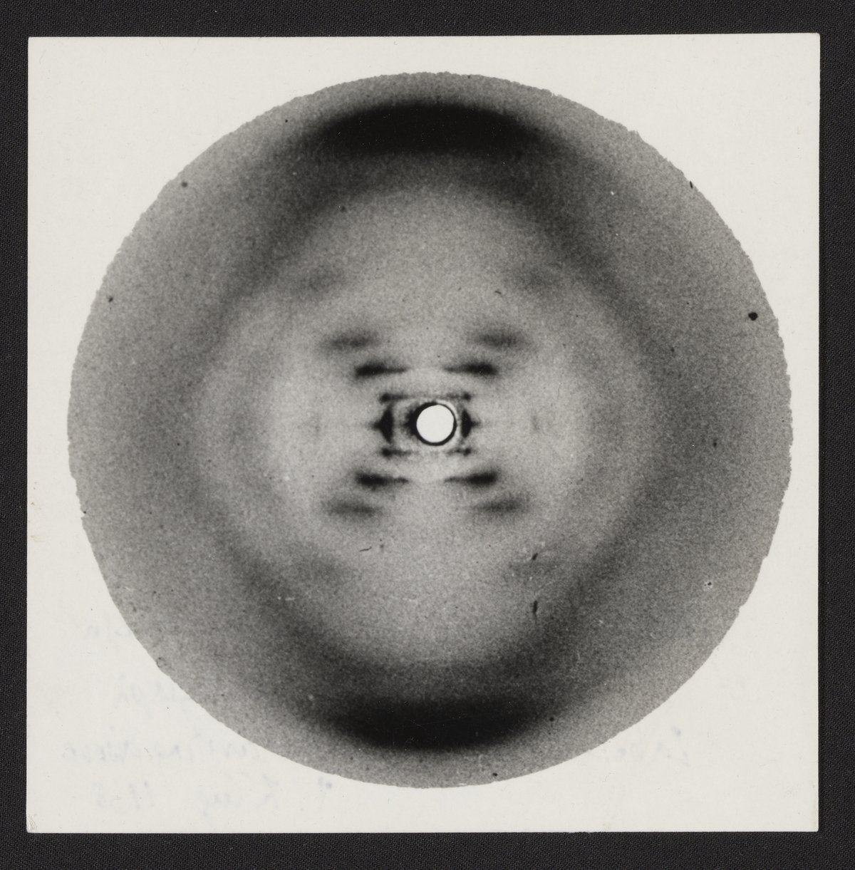 DNA X-ray diffraction image known as Photo 51, Annotated by Rosalind ...