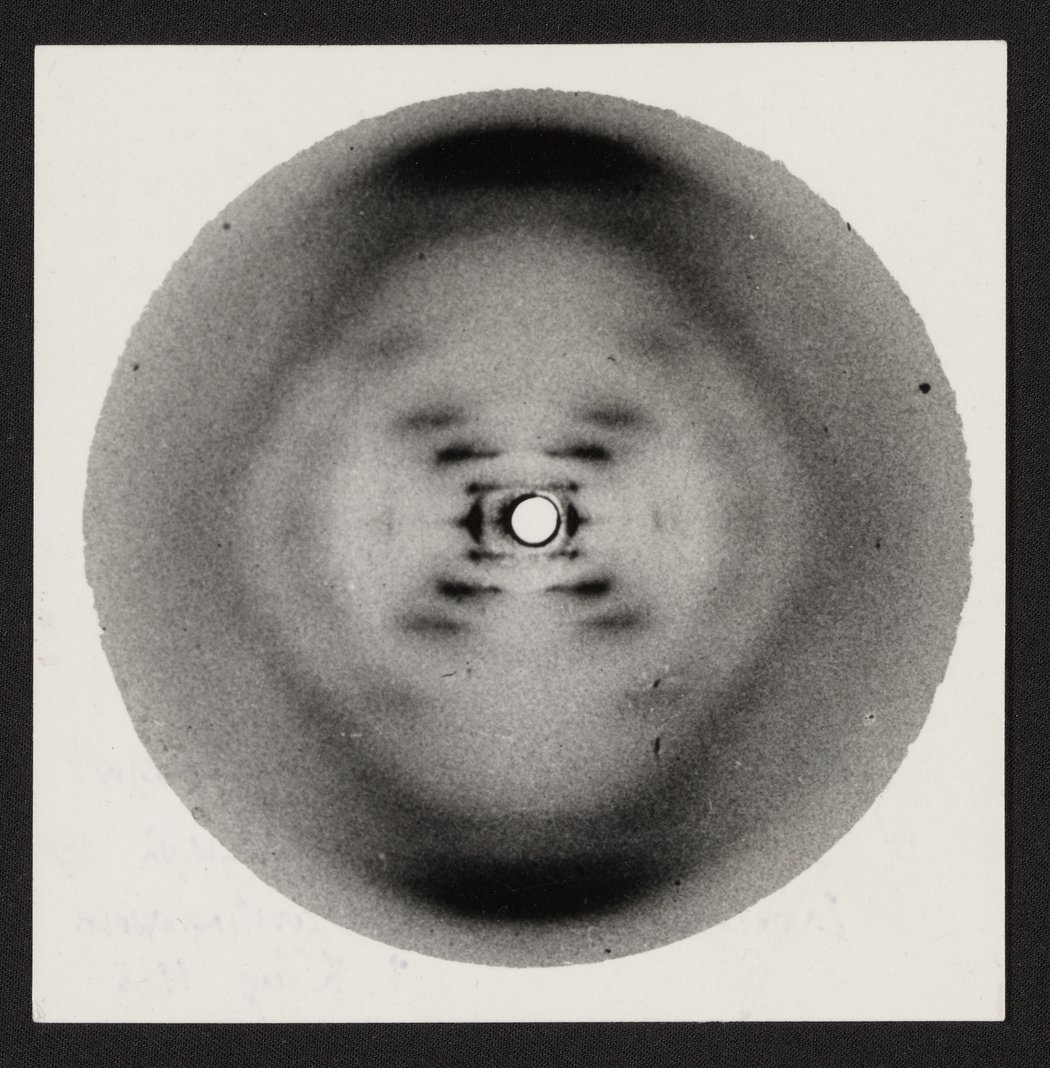 DNA X-ray diffraction image known as Photo 51, Annotated by Rosalind ...