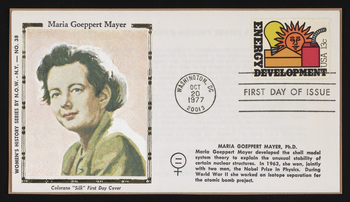 First day cover commemorating Maria Goeppert Mayer - Science History ...