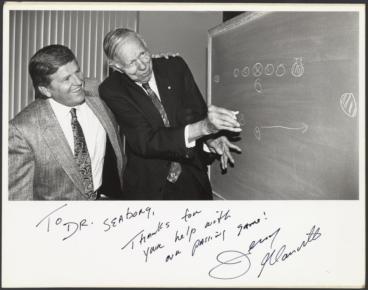 Glenn Seaborg strategizes football formations - Science History ...