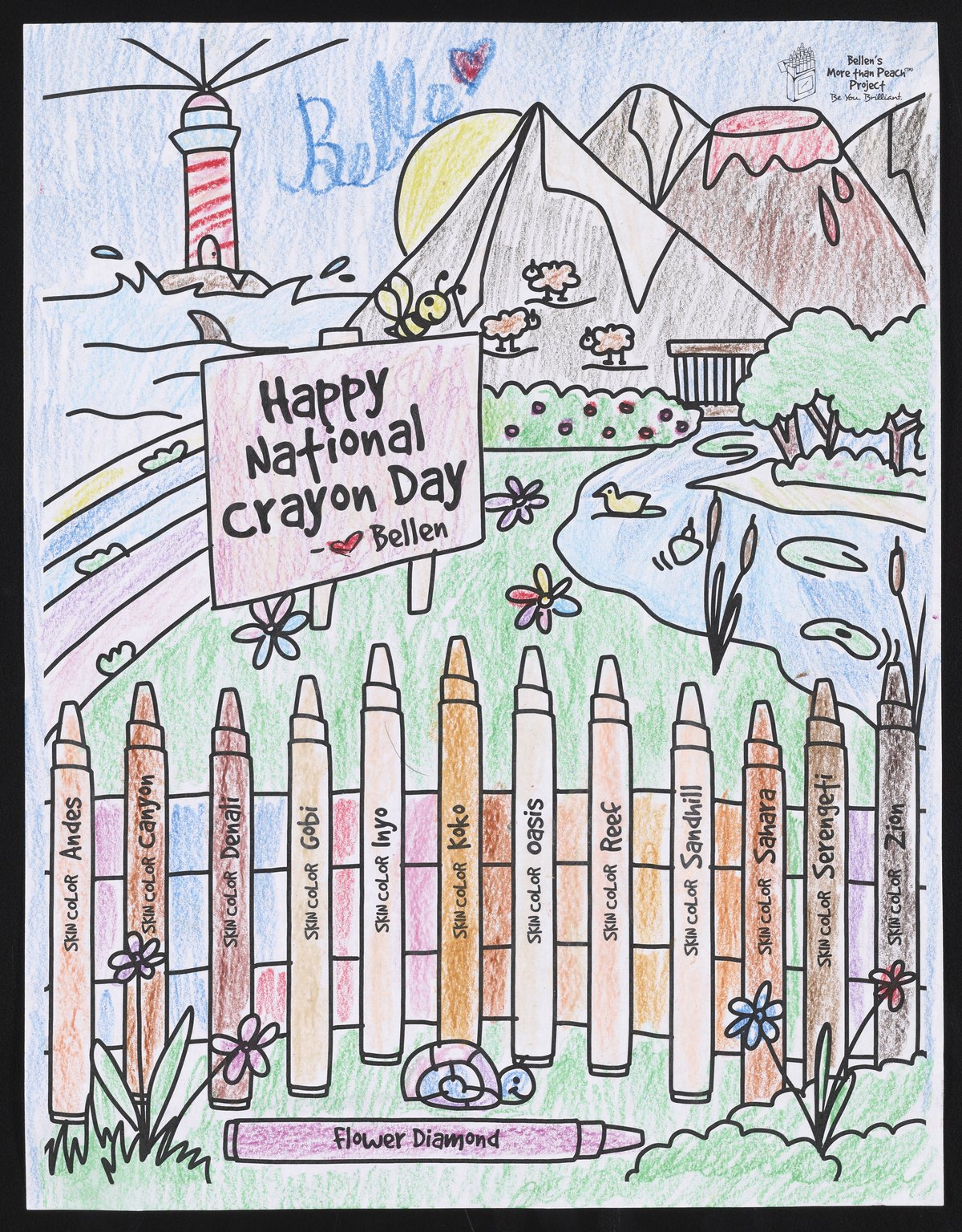 Bellen's More than Peach National Crayon Day Coloring Sheet - Science ...